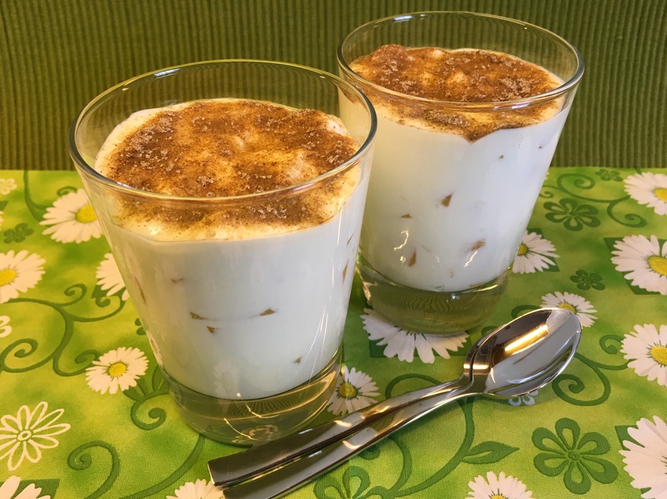 Pfirsich - Schmand - Creme mit Zimtzucker von Nessi681 | Chefkoch.de