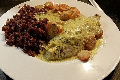 Rotbarsch-Filet mit Möhren und Senfcreme von trekneb | Chefkoch