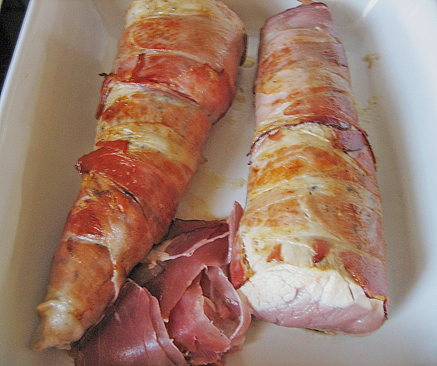 Lende im Speckmantel mit Champignons von monika_m | Chefkoch