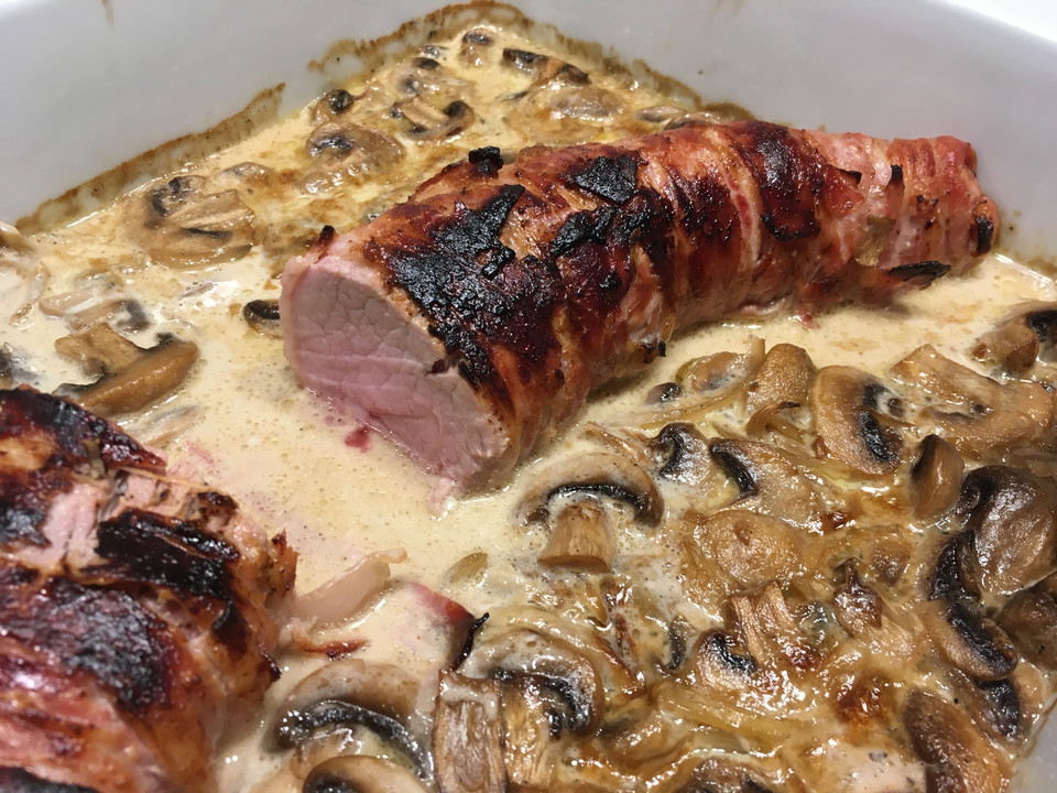 Lende im Speckmantel mit Champignons von monika_m | Chefkoch