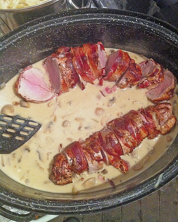 Lende im Speckmantel mit Champignons von monika_m | Chefkoch