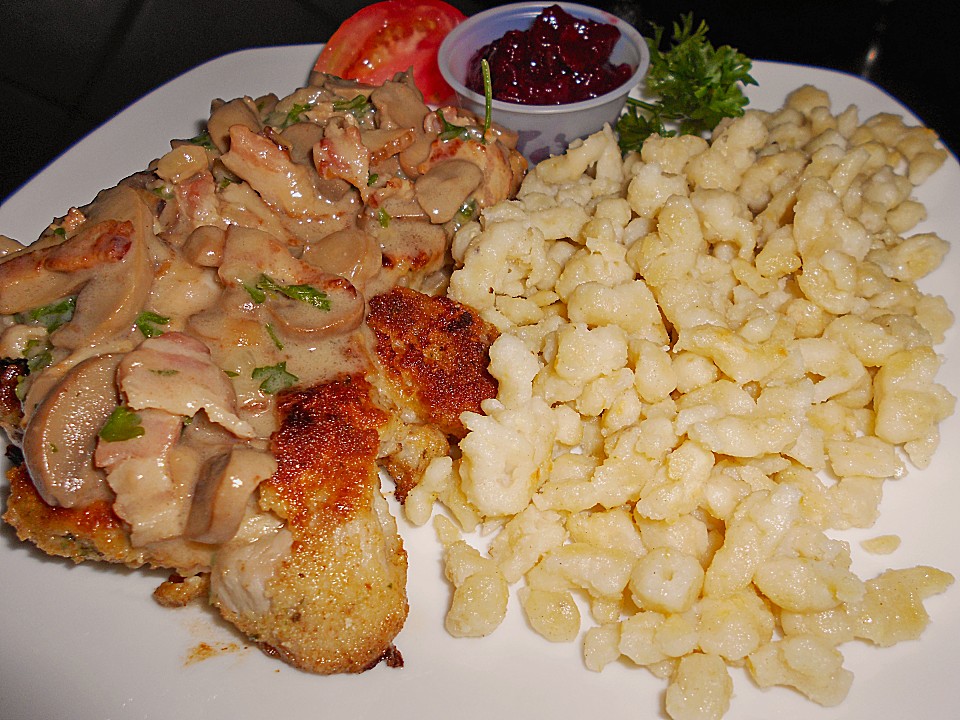 Jägerschnitzel mit Spätzle - Ein schmackhaftes Rezept | Chefkoch