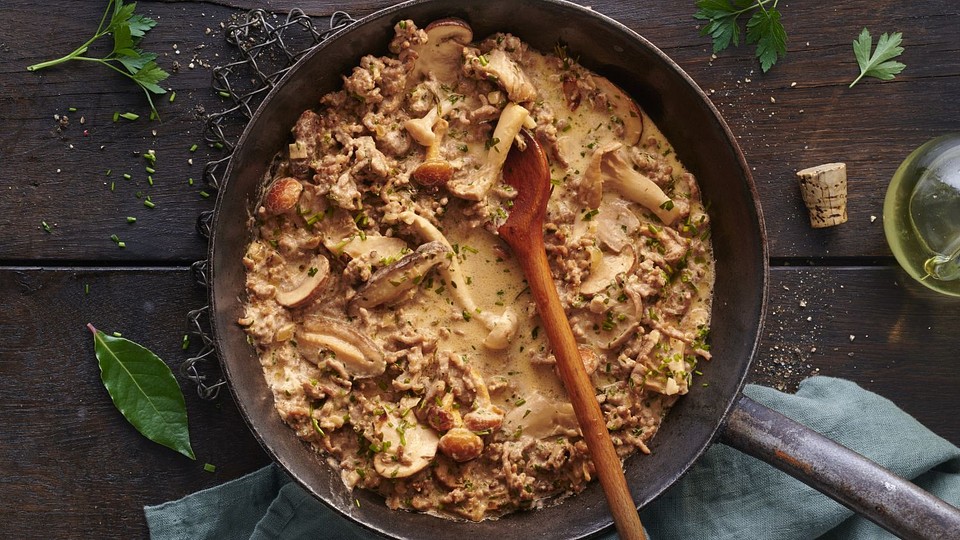 Hackfleisch Mit Pilzen