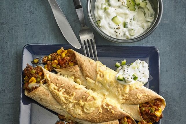 Überbackene Enchiladas mit Tzatziki von kassiopeya| Chefkoch