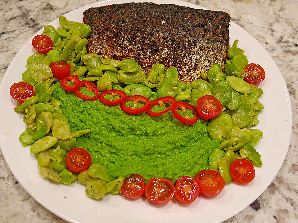 Köhler - Rückenfilet mit dicken Bohnen im Zuckererbsenschaum von schrat ...