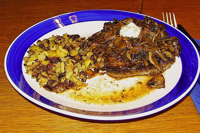 Steak mit frischen Champignons von Glow1209| Chefkoch