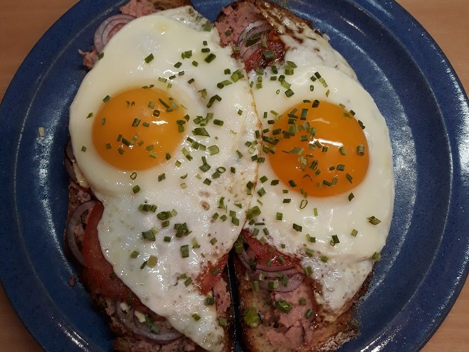 Leberwurstbrot mit Tomaten, Zwiebeln und Ei von Zillo | Chefkoch