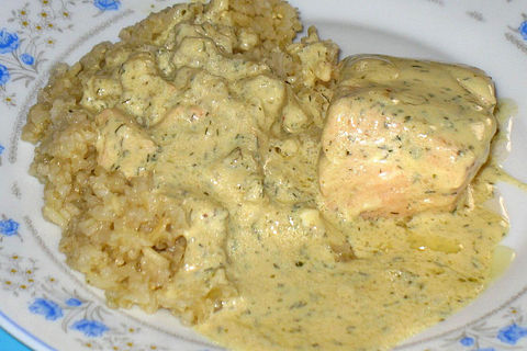 Fischfilet mit leichter Sahne - Senf - Sauce von Kochnudel84