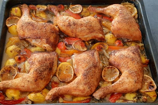 Knuspriges Huhn vom Blech à la Sylvia von sylvi62| Chefkoch