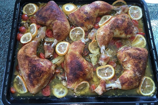 Knuspriges Huhn vom Blech à la Sylvia von sylvi62| Chefkoch