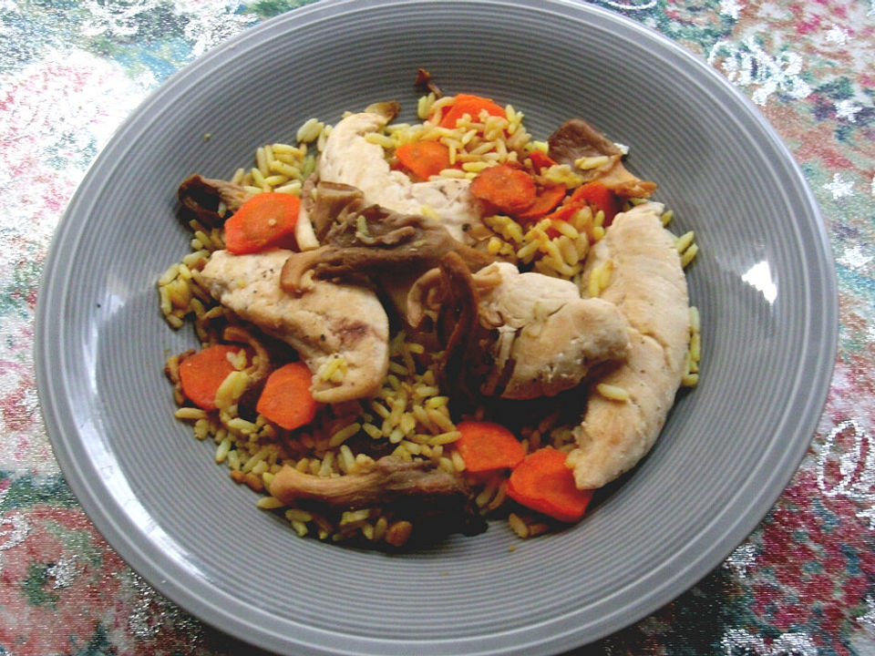 Austernpilz - Gemüsepfanne mit Hähnchenbrustfilets von LH757| Chefkoch