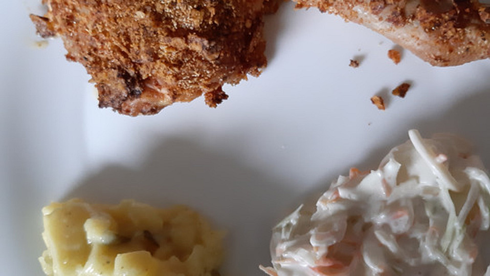 Hähnchenschenkel, KFC-Style, knusprig scharf paniert von groelemp