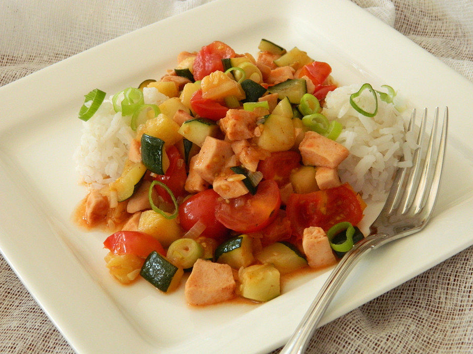 Reis mit Gemüse und Fleischwurst von huehnerstall_hza| Chefkoch