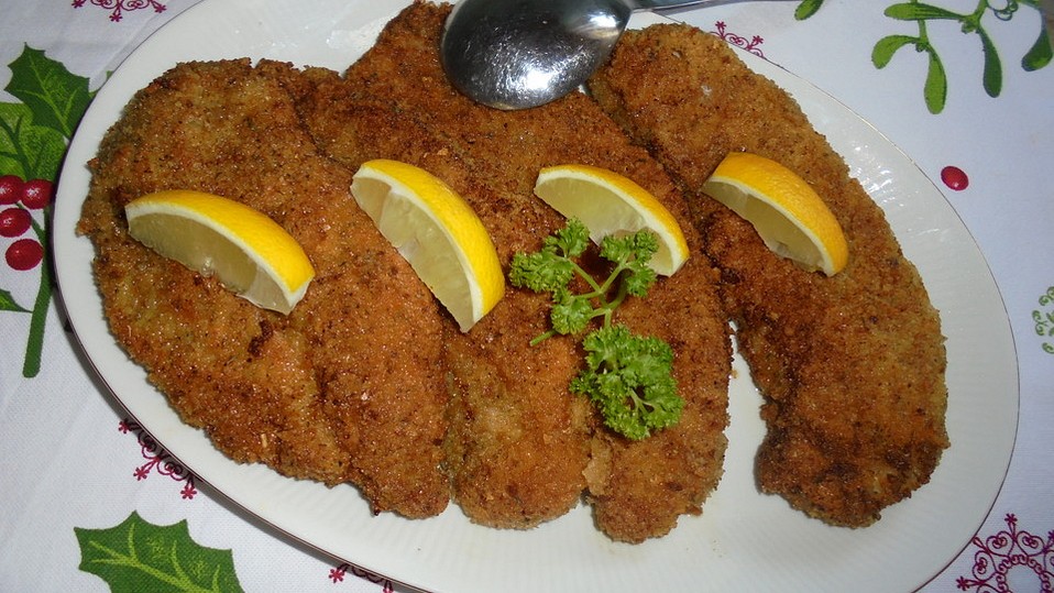 Schweineschnitzel Wiener Art, gebacken von Nora