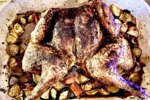 Plattes Huhn mit Kartoffelecken von Koelkast