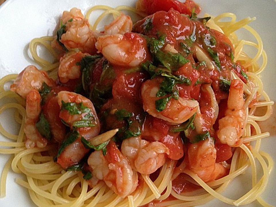 Spaghetti mit Scampi und Rucola von cerri | Chefkoch
