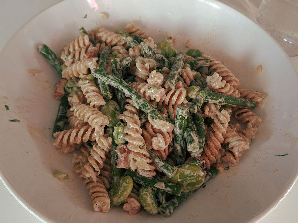 Fricelli mit frischen Bohnen und Pancetta von Schokomaus01| Chefkoch