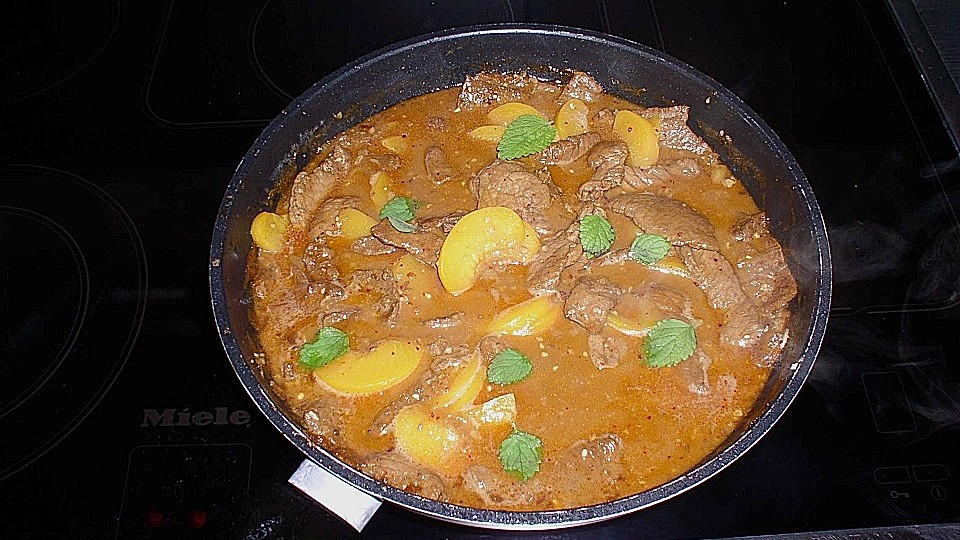 Rinderstreifen an Kokospfirsich von hibo| Chefkoch