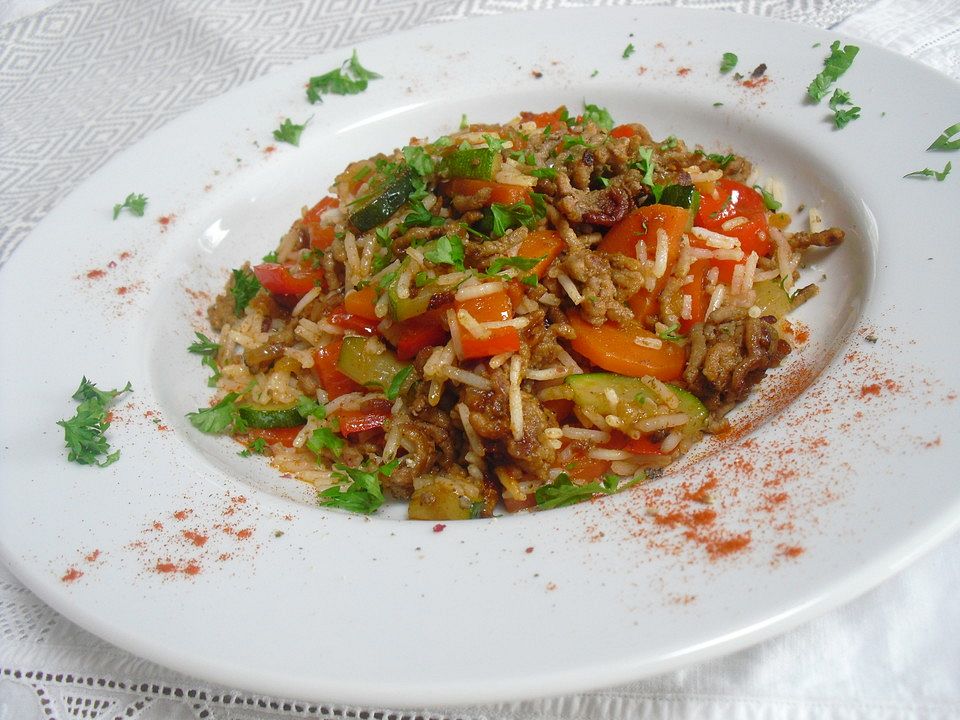 Reispfanne mit Gemüse und Hack von miri-kiri| Chefkoch
