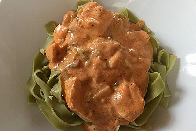 Spaghetti mit Lachs-Sahne-Soße von Der-Koch-im-Haus| Chefkoch