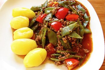 Grüne Bohnen mit Hackfleisch und Tomaten von Gittili| Chefkoch