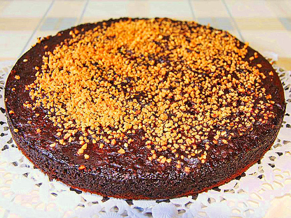 Schokoladenkuchen mit Krokant von andy_ac| Chefkoch