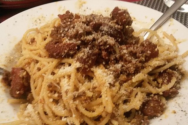 Spaghetti mit Chorizo-Bolognese à la Bahgira von bahgira