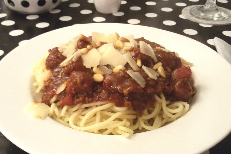 Spaghetti mit Chorizo-Bolognese à la Bahgira von bahgira