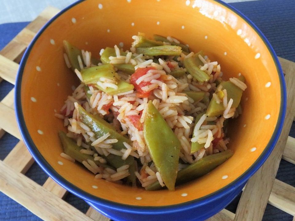 Einfacher Reis mit grünen Bohnen| Chefkoch