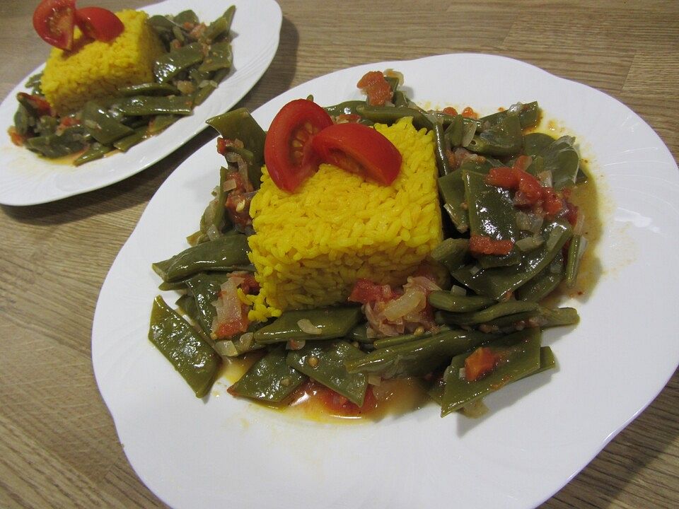 Einfacher Reis mit grünen Bohnen| Chefkoch