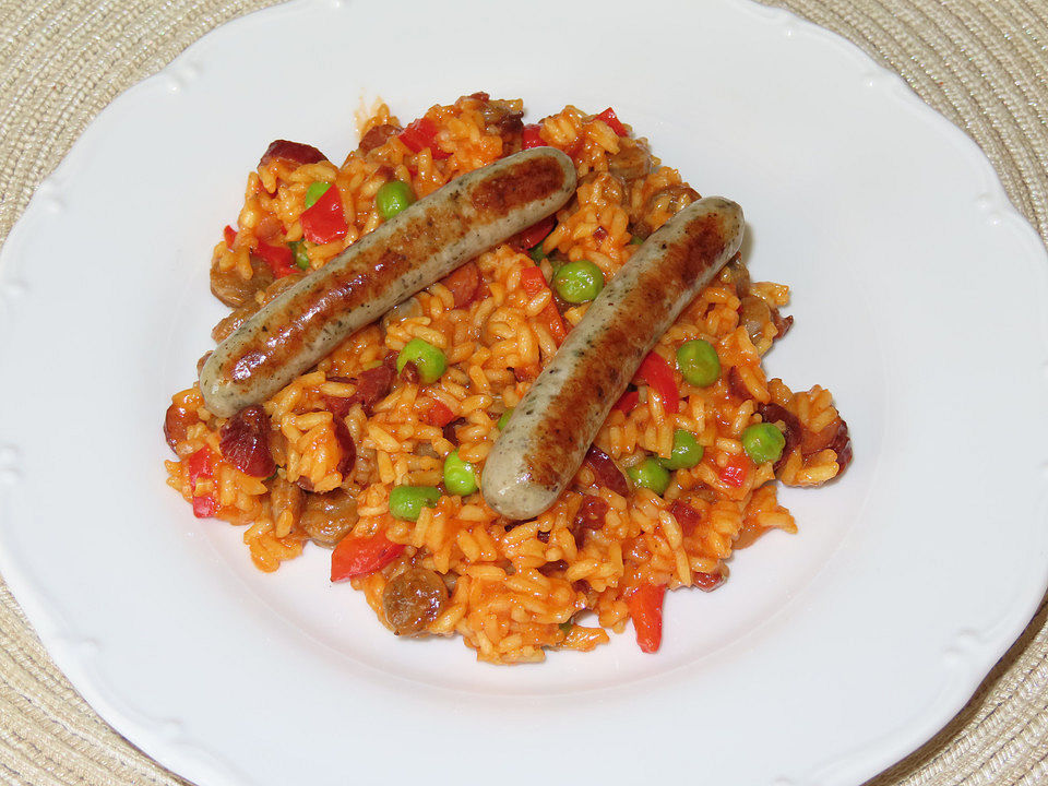 Reispfanne mit Wurst und Gemüse von Esnes| Chefkoch