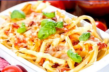 Überbackene Spaghetti von MausisBrumbär| Chefkoch