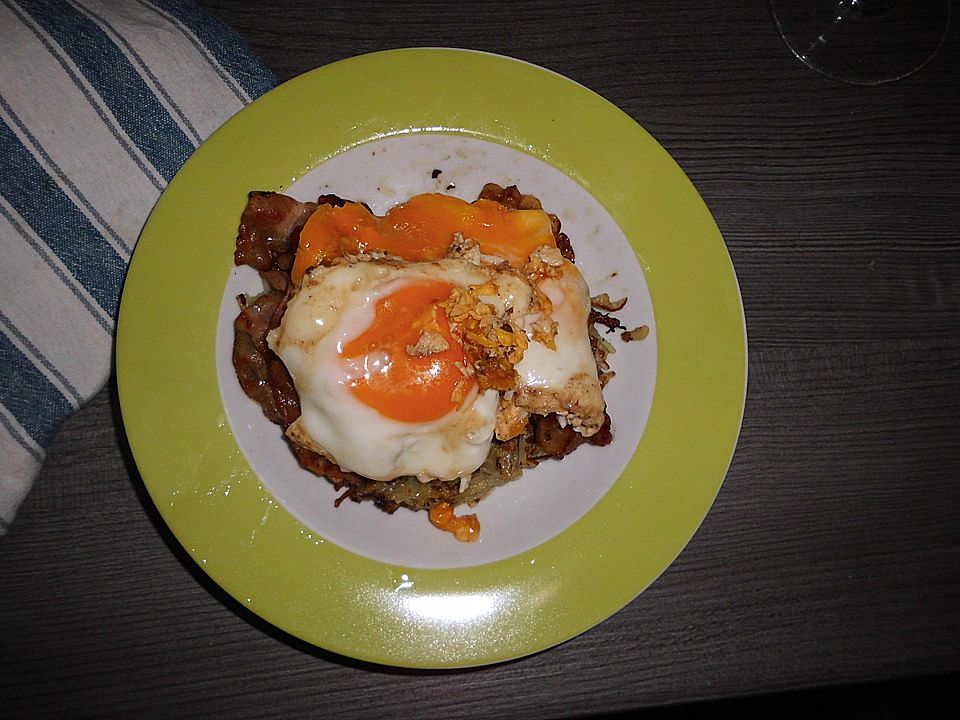 Rösti mit Bacon- Spiegelei-Deckel von araguaney| Chefkoch