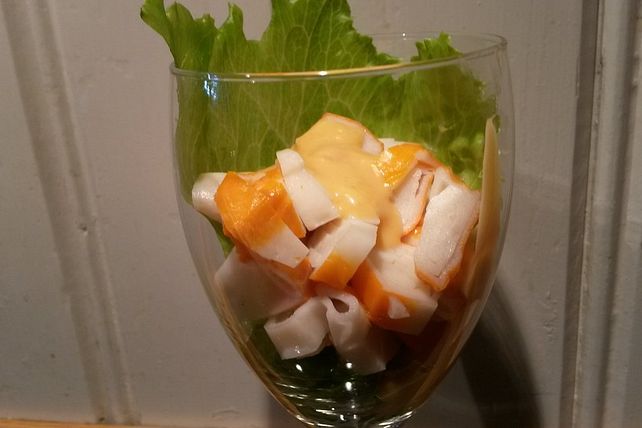 Surimi Salat - Krebsfleischimitat Cocktail von Carco| Chefkoch