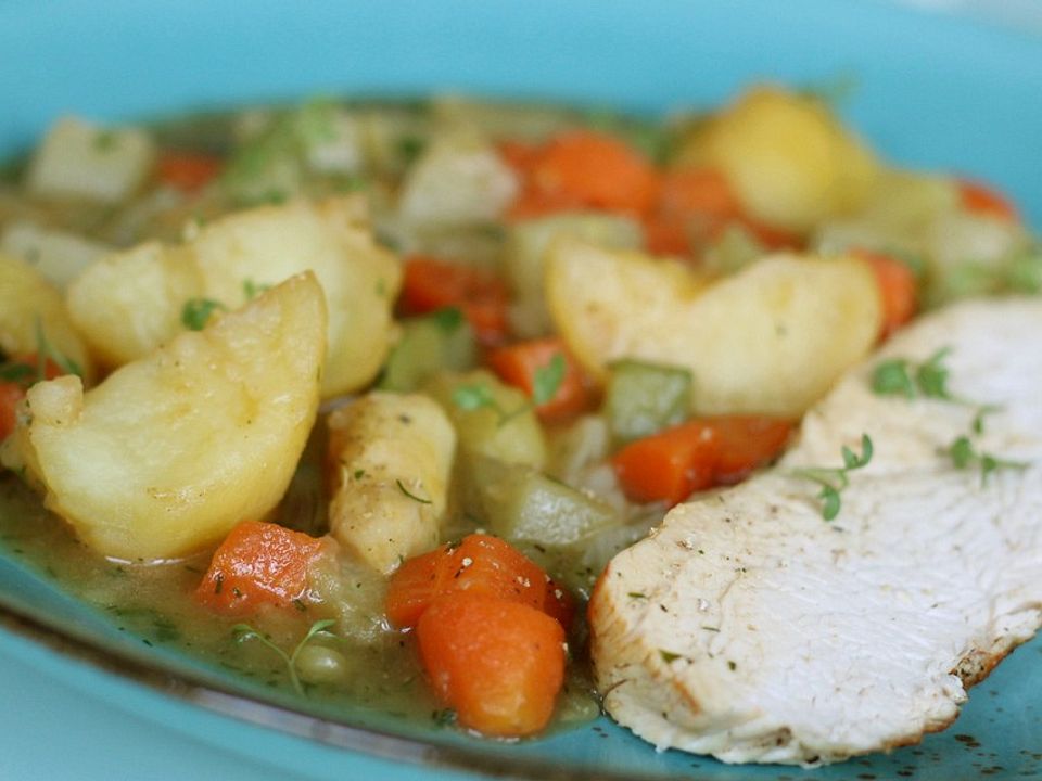 Putenbrust auf Frühlingsgemüse von Stefanie_Friese| Chefkoch