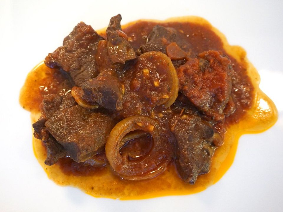 Kalbsherz in pikanter Tomatensauce von allesangebranntoderwas| Chefkoch