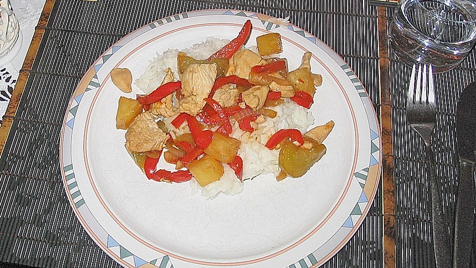 Reis mit Huhn, Gemüse und Ananas von binerine| Chefkoch