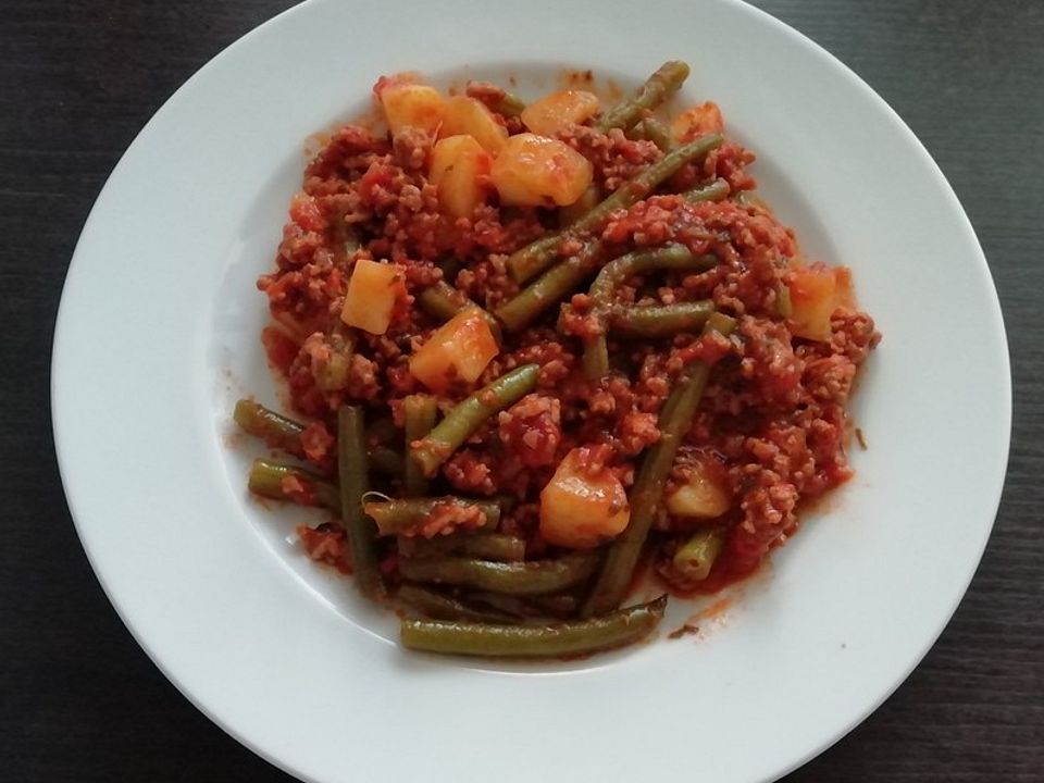 Hackfleisch-Bohnen-Kartoffelpfanne von aherzer | Chefkoch