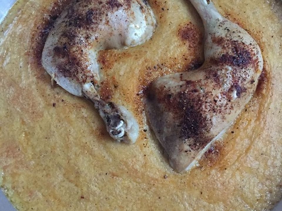 Qervish me pule - Maisbrei mit Huhn aus dem Ofen von Mrsshqipe| Chefkoch