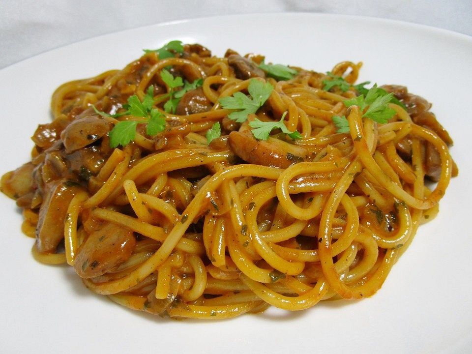 One Pot Spaghetti mit Pilzen von fantaorange| Chefkoch