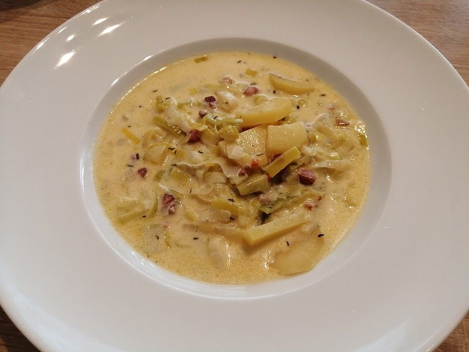 Lauchsuppe mit Speck von Seehuhn| Chefkoch