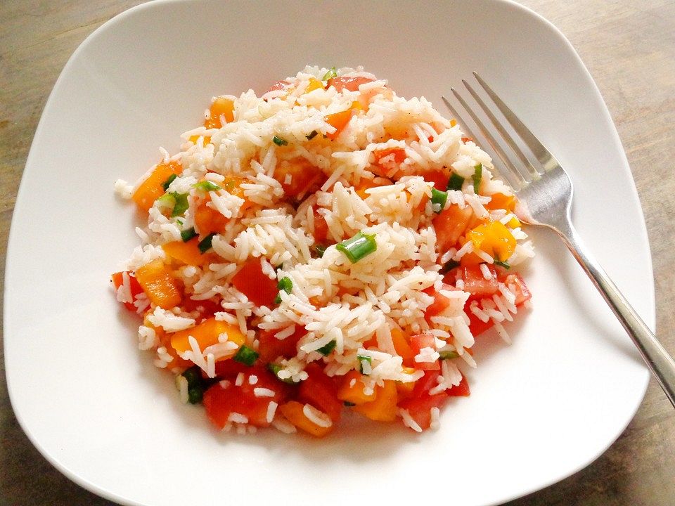 Reissalat mit Tomaten und Paprika von LadyBellechic| Chefkoch