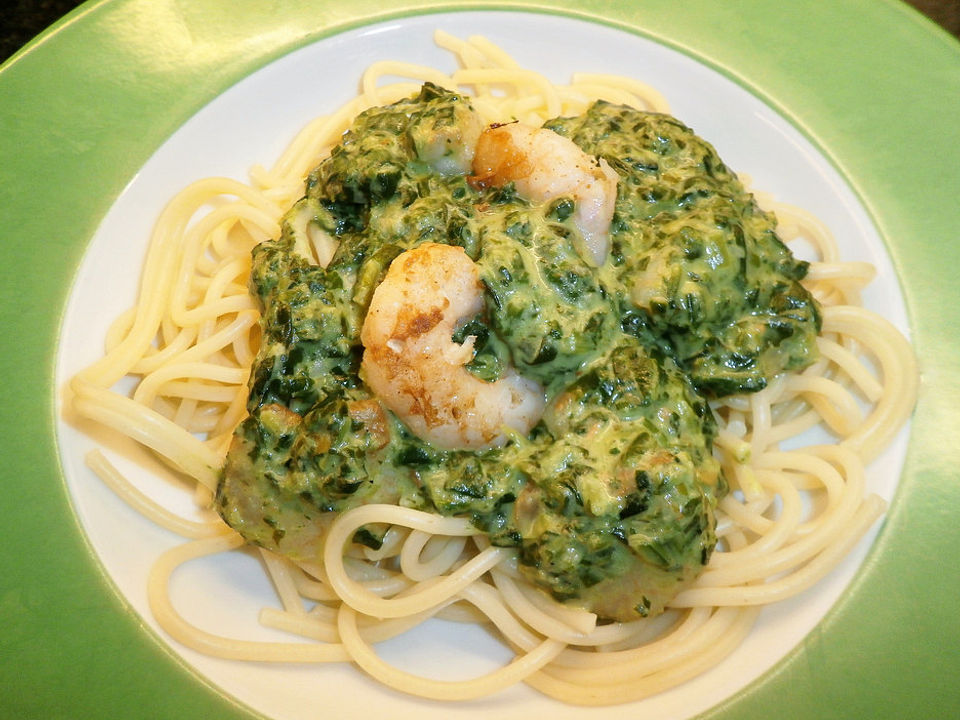 Spinat-Garnelen-Spaghetti von Julinika | Chefkoch