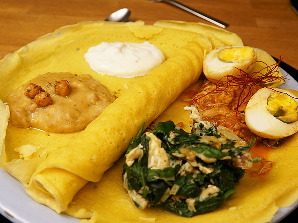 Injera mit Doro Wot, Shiro und Spinat von DasperfekteDinner | Chefkoch