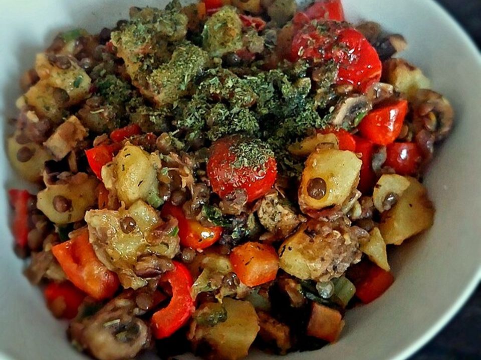 Deftige vegetarische Kartoffelpfanne von Cookedido| Chefkoch