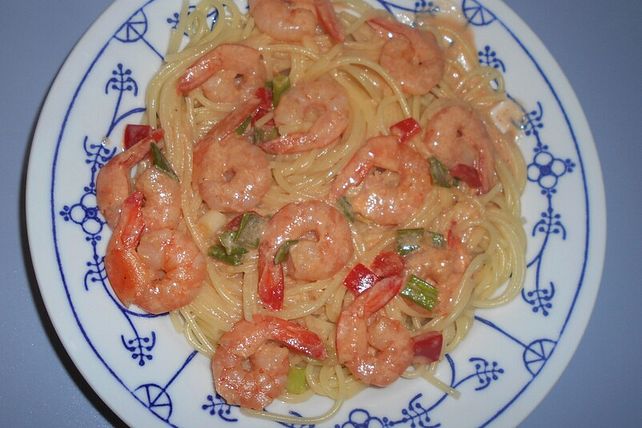 Spaghetti mit Scampi in Weißweinsauce von tami_ebenhofer| Chefkoch