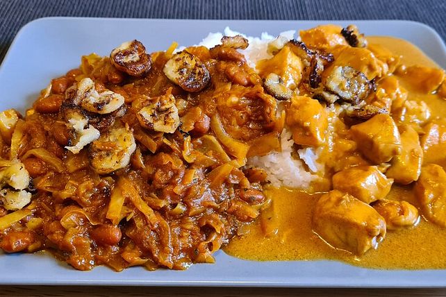 Hähnchen in Kokos-Koriander-Sauce mit Chakalaka-Salat von ...