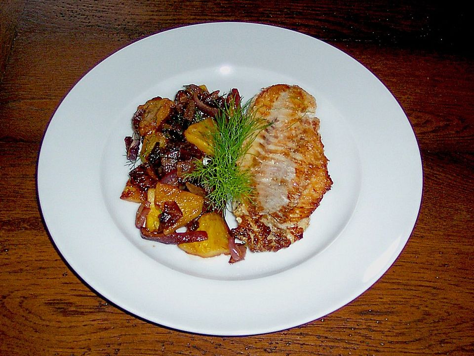 Rotbarsch mit Ananas - Zwiebel - Gemüse von HBlaschke| Chefkoch