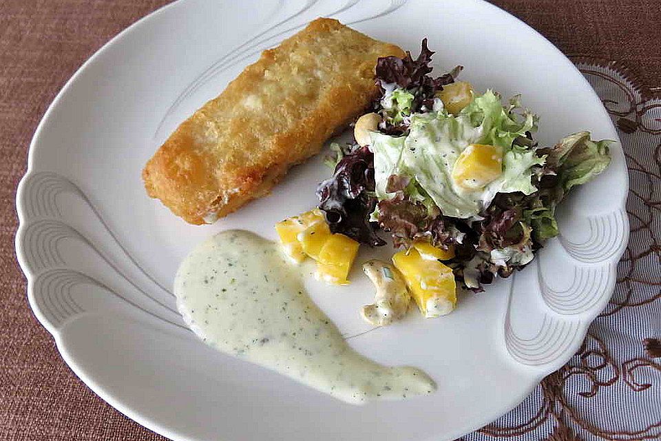 Dill - Sahne - Soße zu gebratenem Fisch von sweetandjuicy