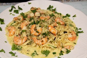 Pasta mit Zitronen - Scampi - Soße| Chefkoch